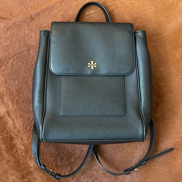 Tory Burch | Bags | Tory Burch Backpack Black Leathergoldtone Hardware ...